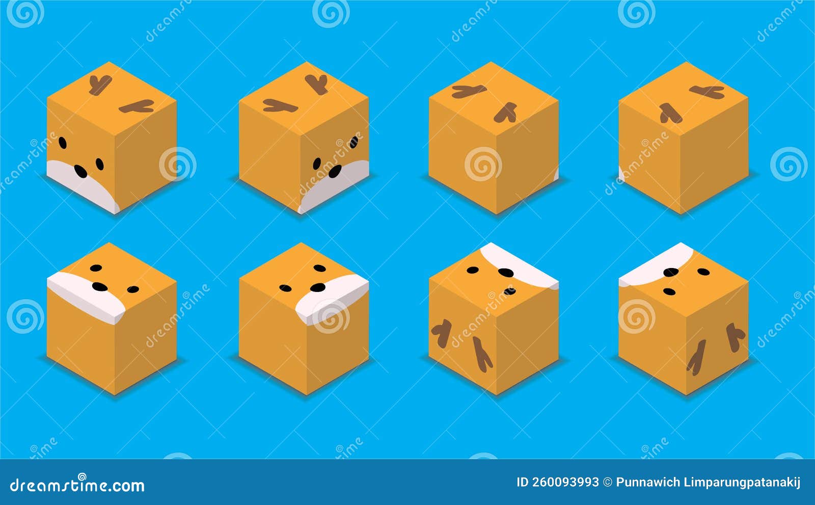 Animal Dice 3D Characters Animal Deer Cartoon Vector Stock Vector ...