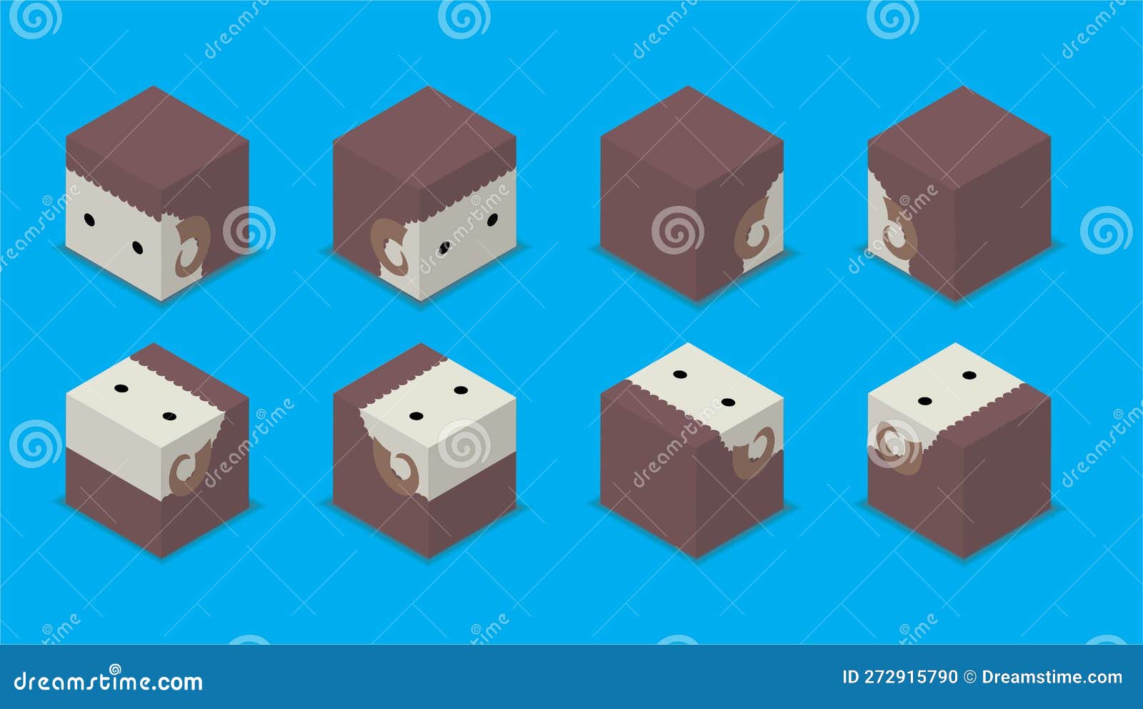 Cube Sheep 3D Render Model Stock Image | CartoonDealer.com #221252275