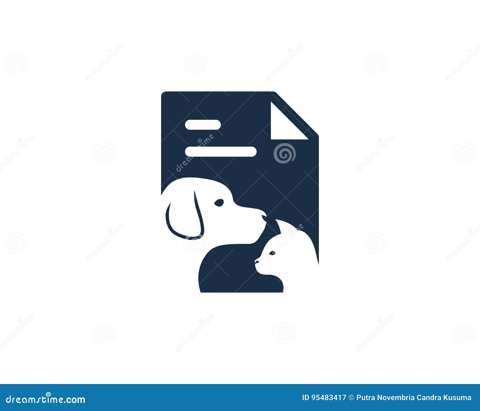 Animal Document Icon Logo Design Element Stock Vector - Illustration of ...
