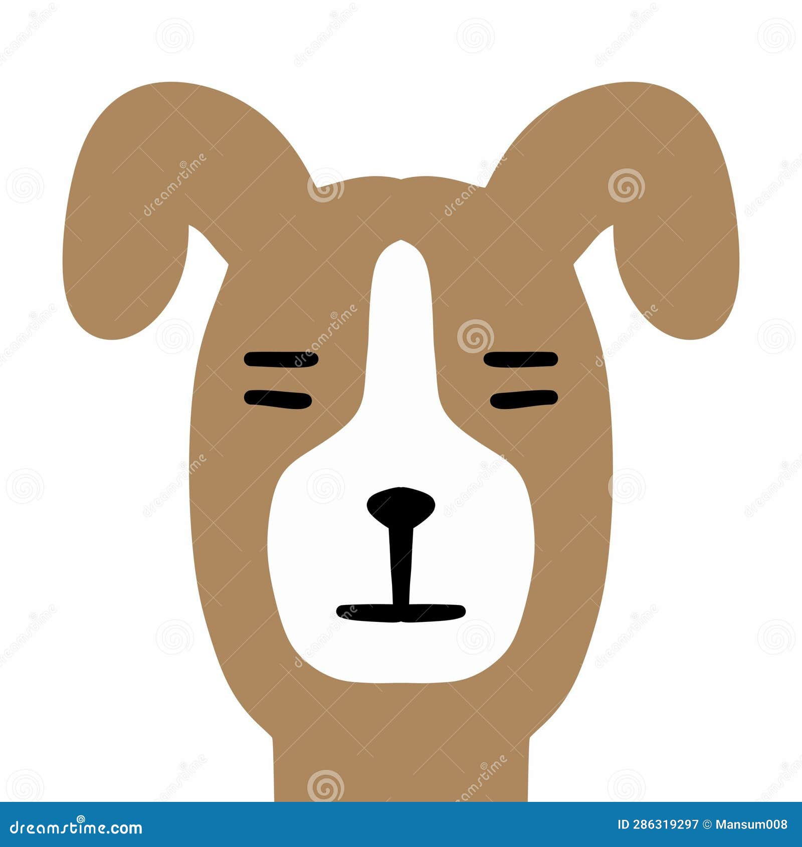 Animal Dog Face Icon in Flat Style Stock Illustration - Illustration of ...