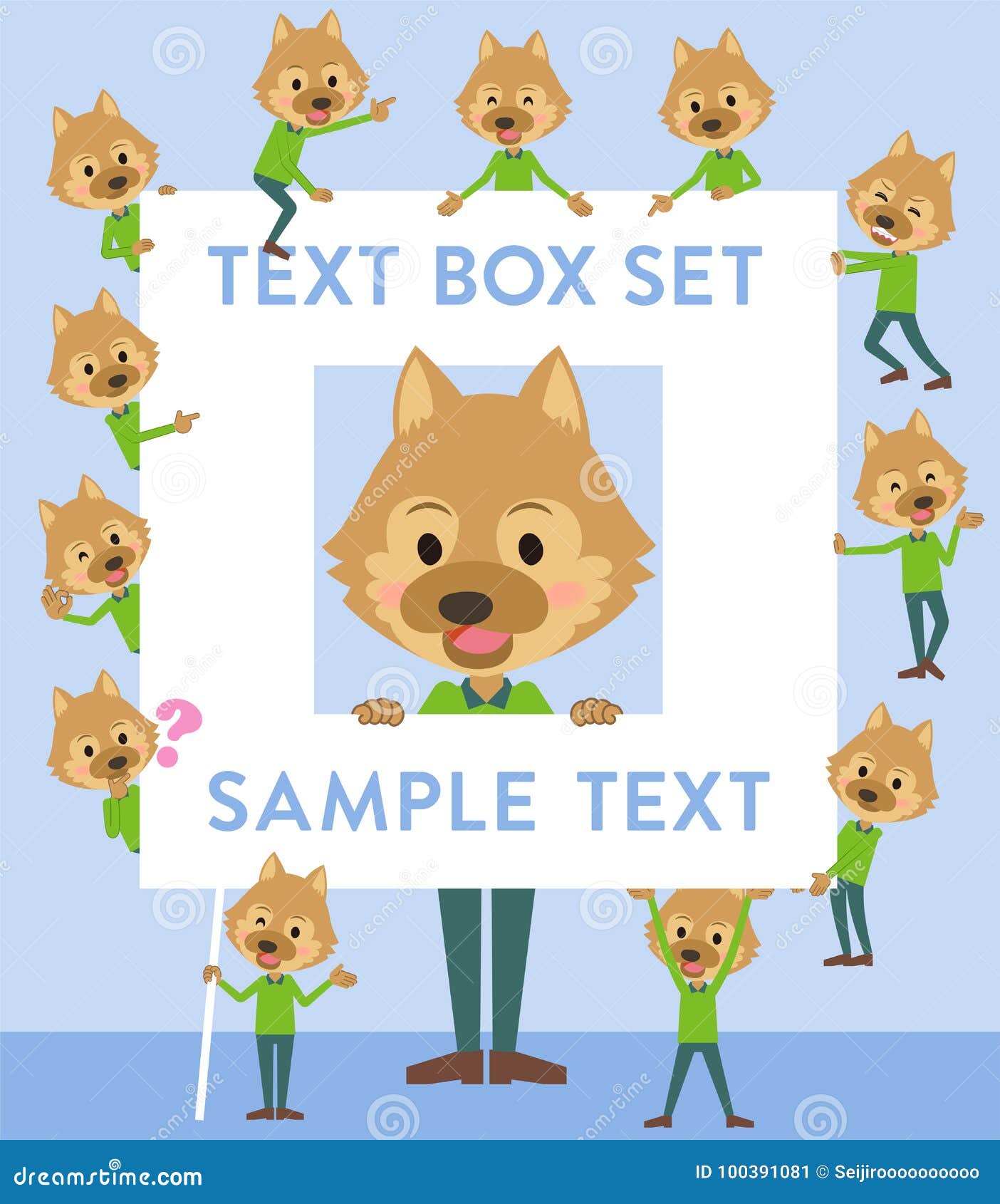 Animal dog man_text box stock vector. Illustration of ...