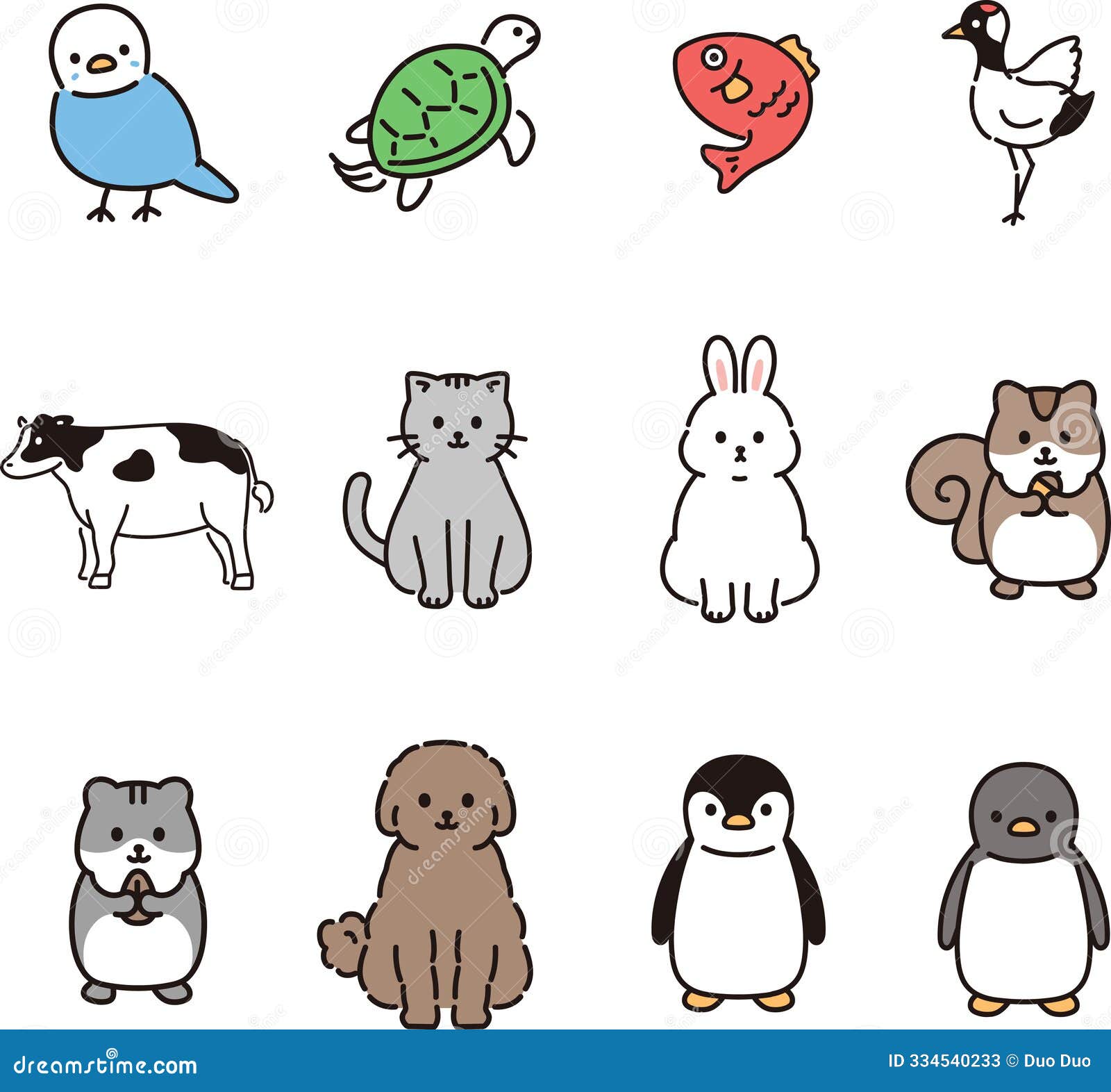 Animal drawings stock vector. Illustration of illustrations - 334540233