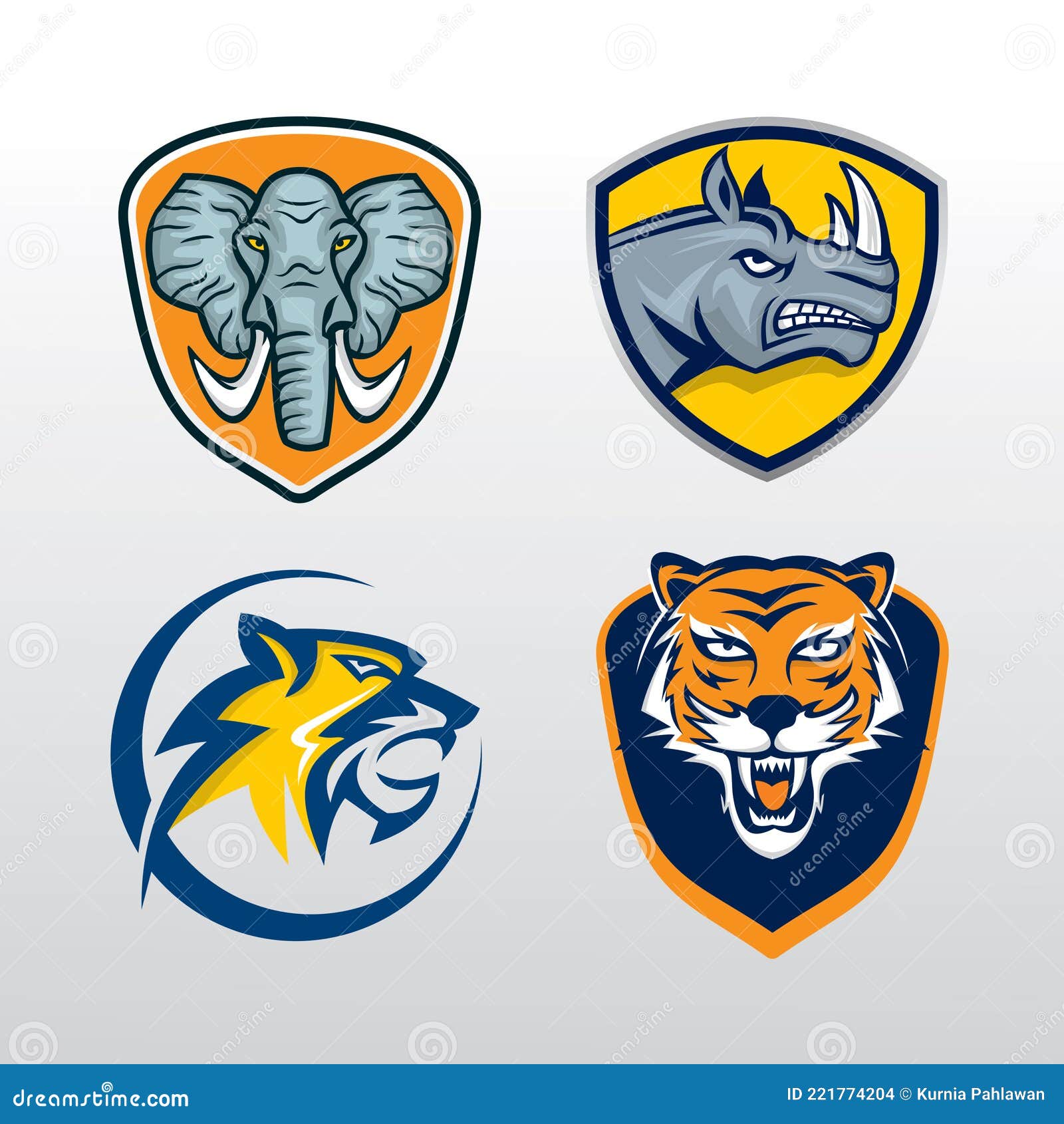 Animal Emblem Logo , Animal Mascot Logo Stock Vector - Illustration of ...