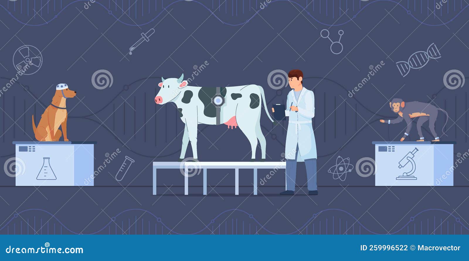 Animal Experiments Abstract Background Stock Vector - Illustration of ...