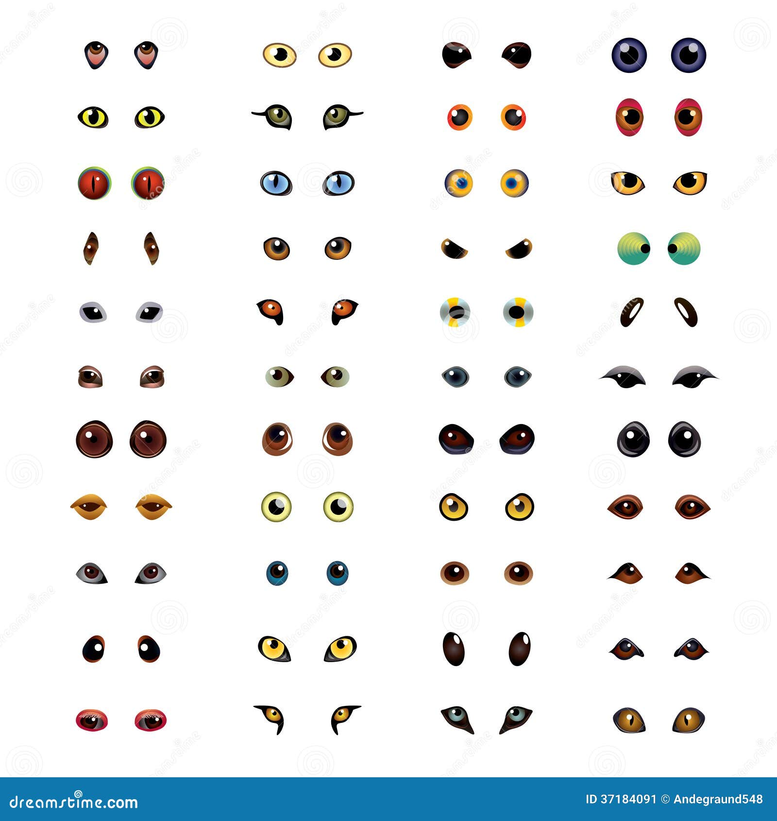 Animal eyes big vector set stock vector. Illustration of eyelens - 37184091