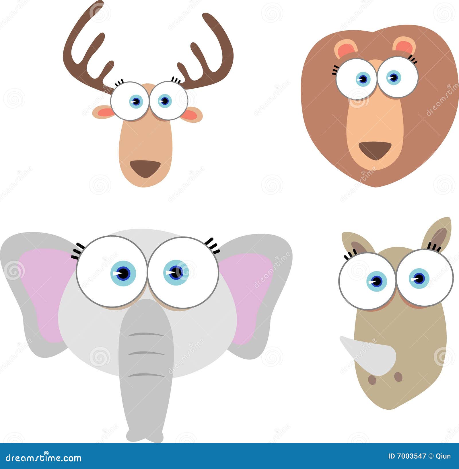 Animal Face Elements Set. Animal Ears And Nose. Video Chart Filter ...