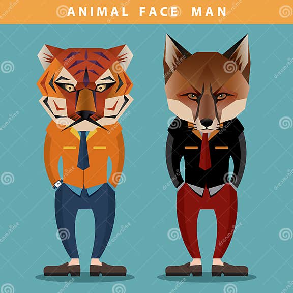Animal Face Man stock vector. Illustration of face, symbol - 47516959