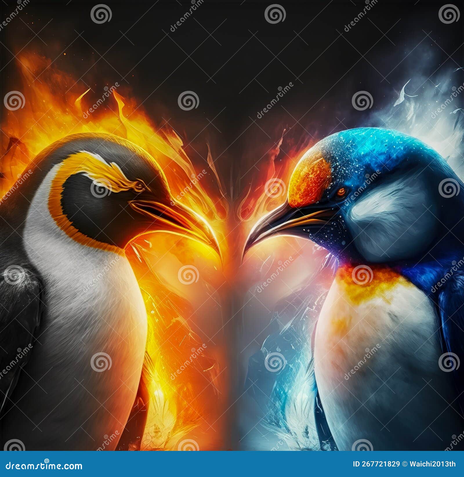 Fighting Cock Abstract Art, Colorful Background Royalty-Free Cartoon ...