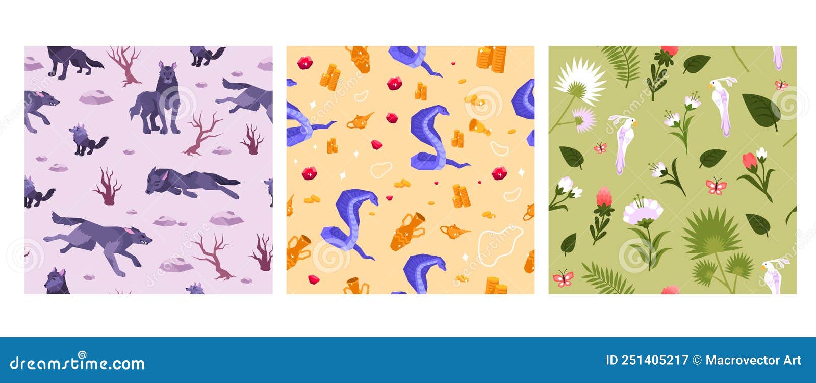 Animal Flat Pattern stock vector. Illustration of pattern - 251405217