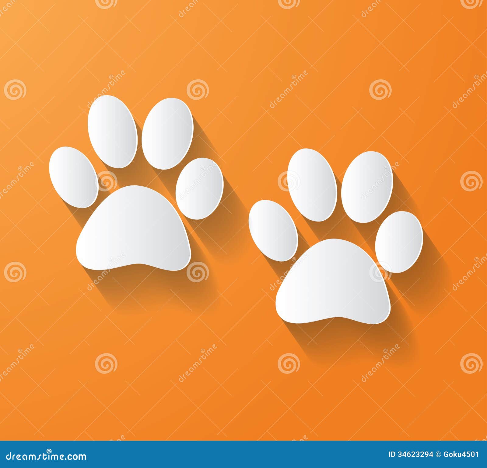 Animal Foot Print Vector stock vector. Illustration of abstract - 34623294