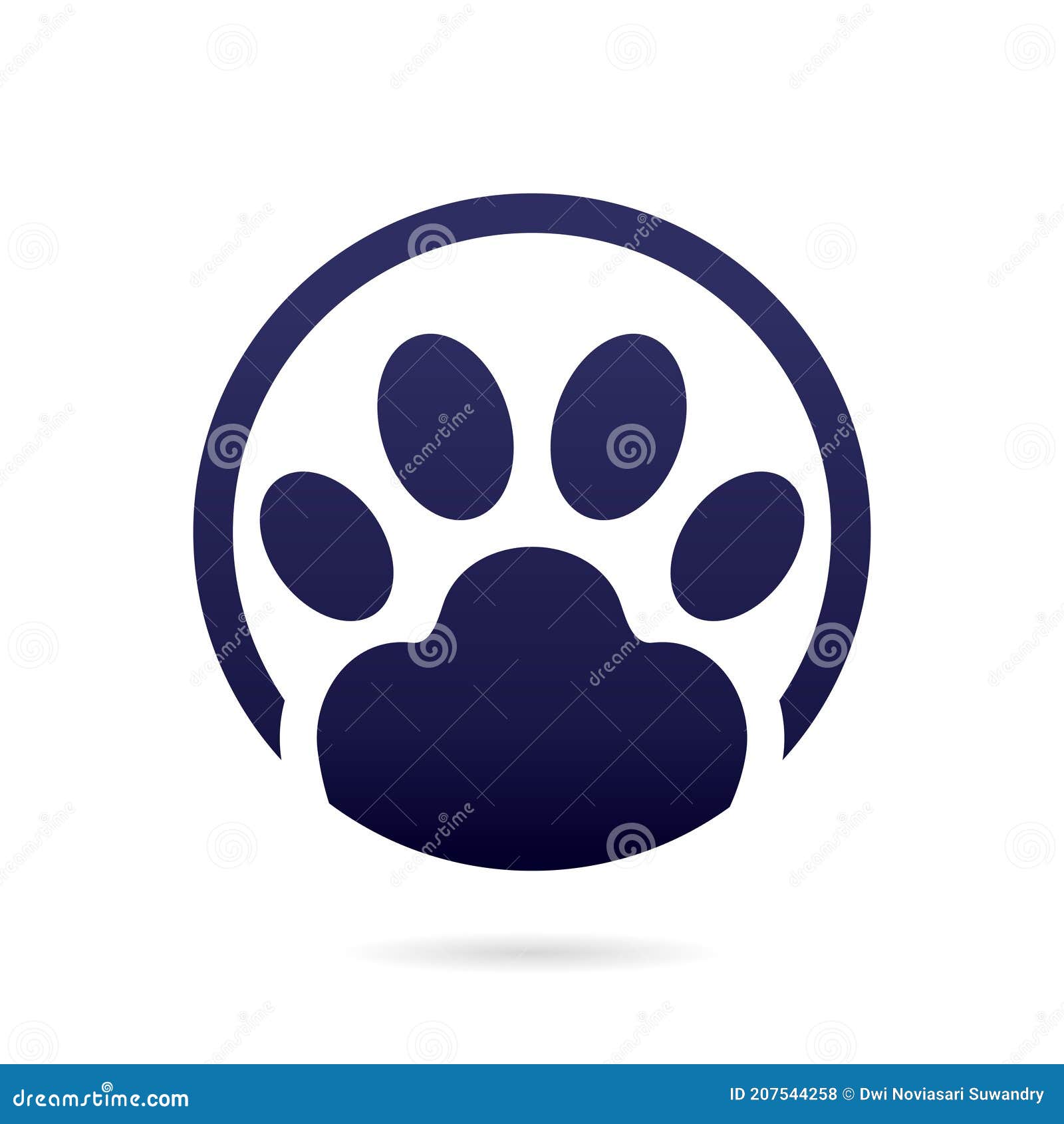Animal Footprint in Circle Vector Logo Concept Stock Vector ...