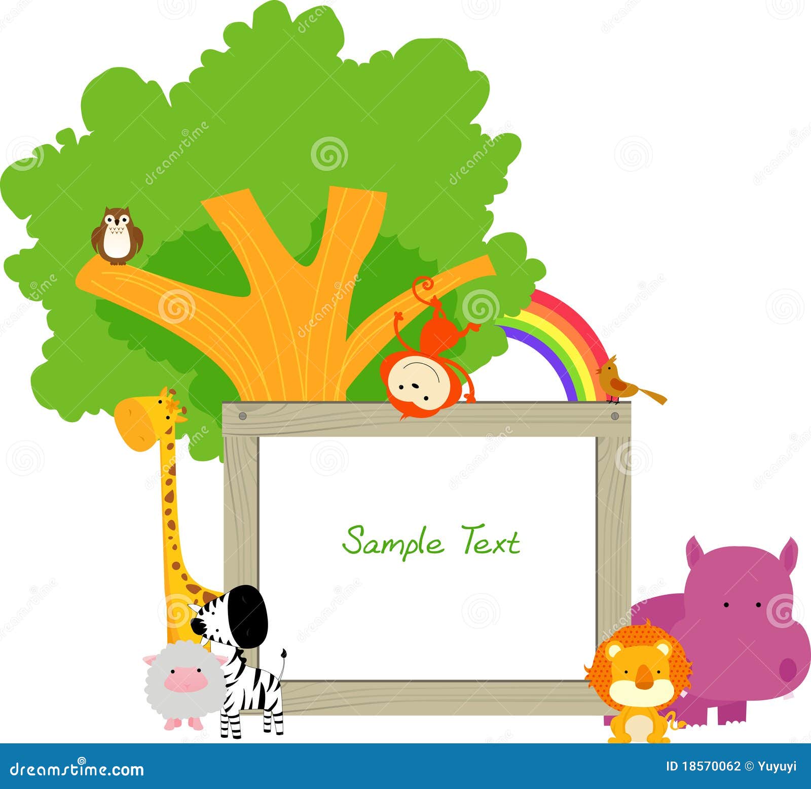 Animal and frame stock vector. Illustration of cartoon - 18570062