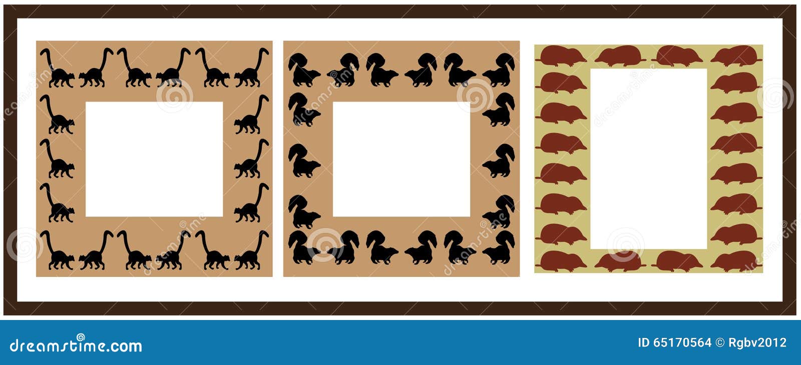 Animal frames stock vector. Illustration of wild, moul - 65170564