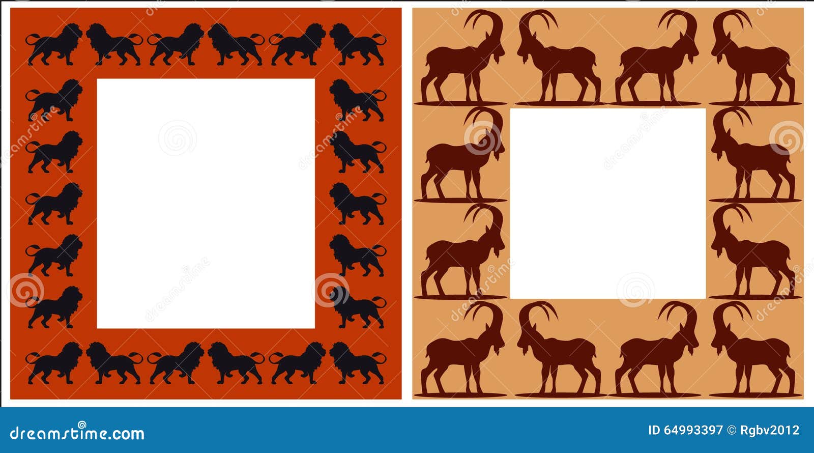 Animal frames stock vector. Illustration of mountain - 64993397