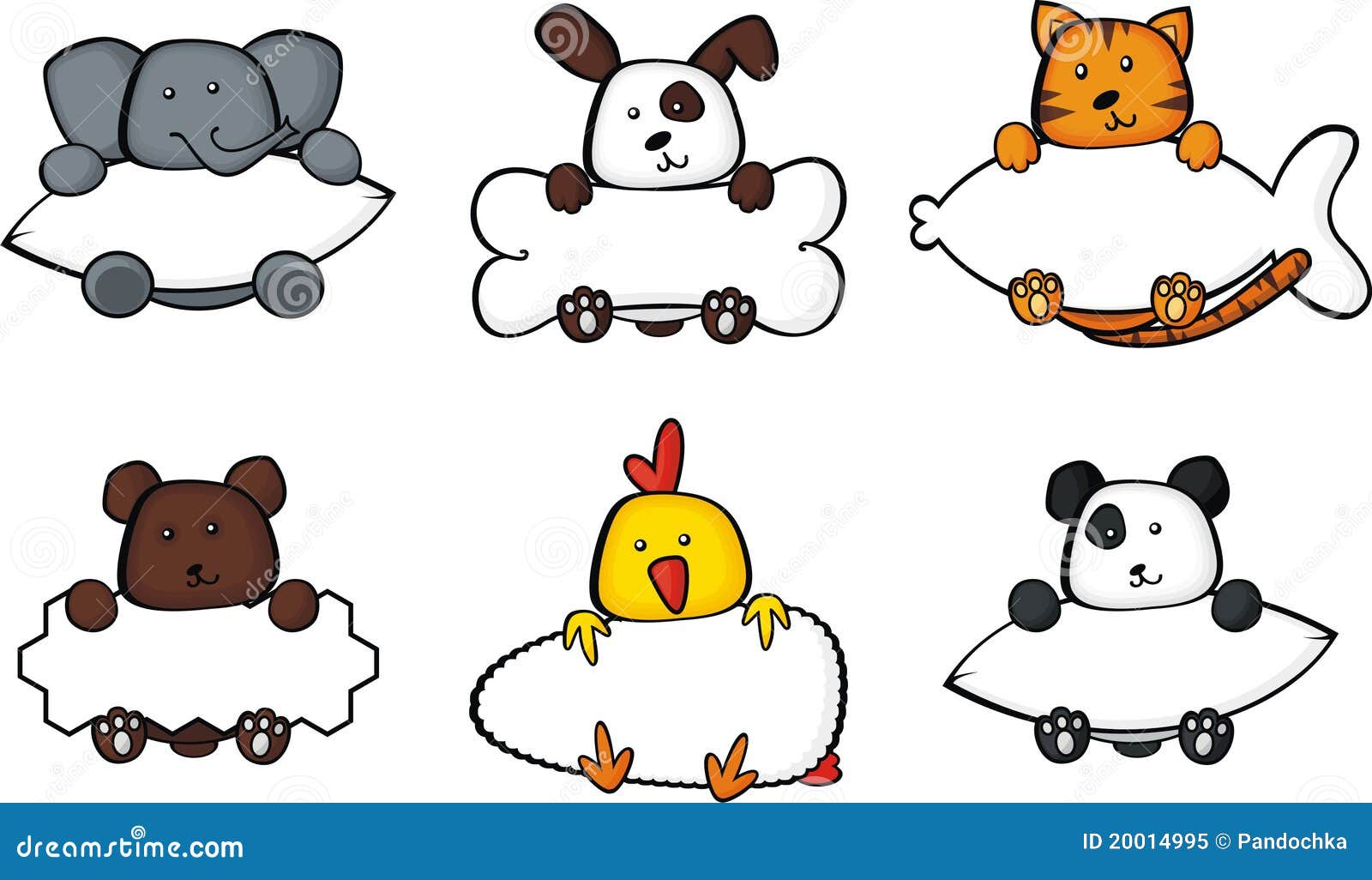 Animal frames set stock vector. Illustration of bear - 20014995