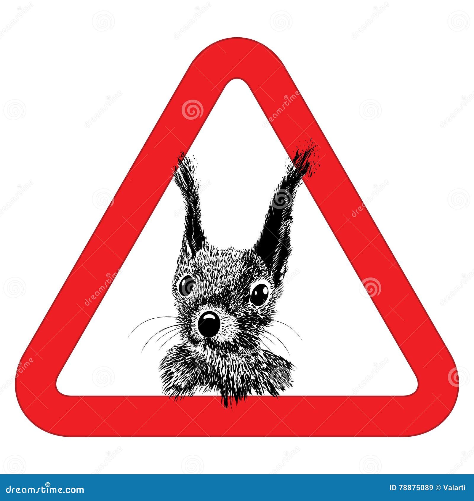 Animal Free, Sign Warning Squirrel Zone Vector Stock Vector ...