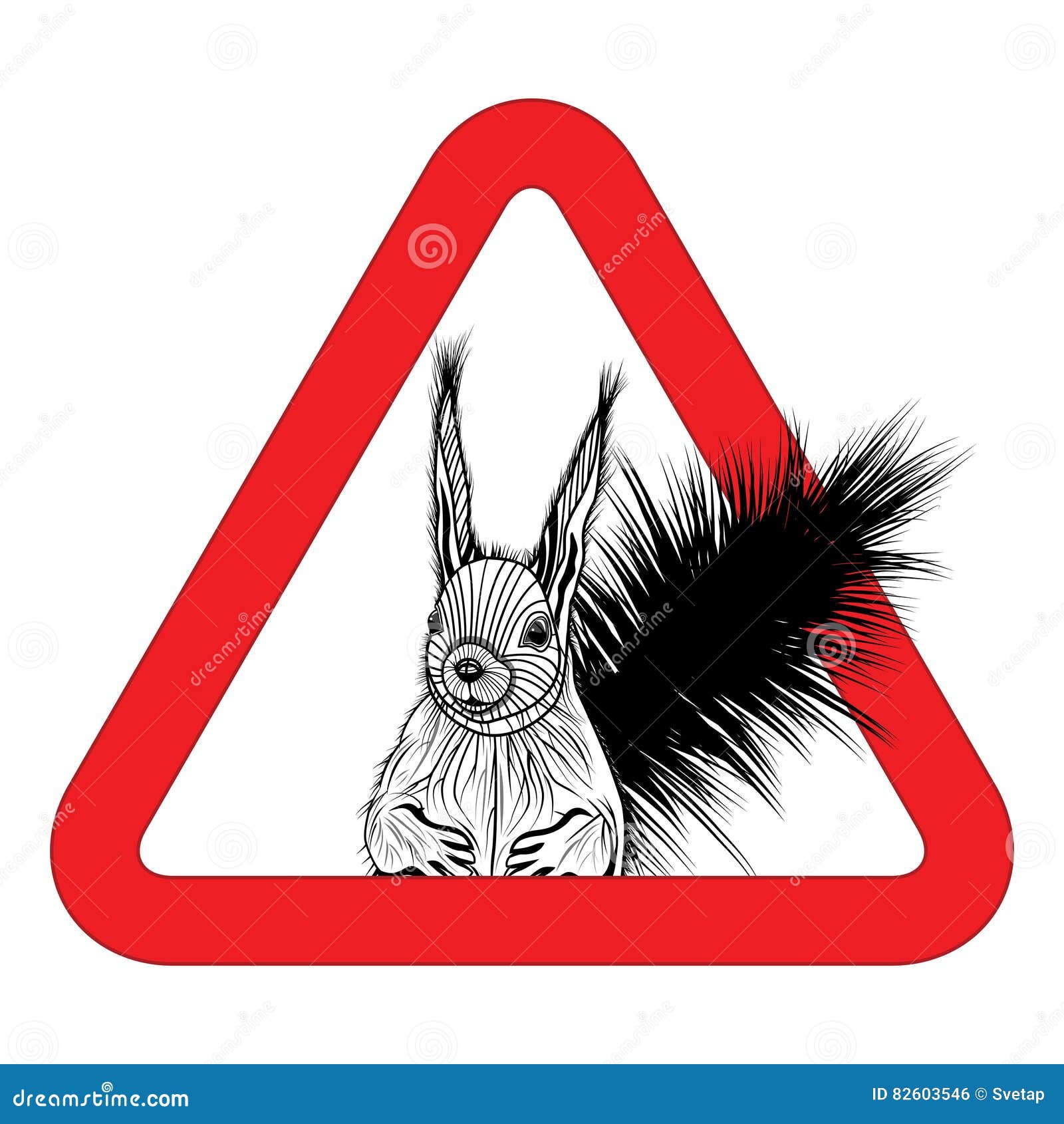 Animal Free, Sign Warning Squirrel Zone Vector Stock Vector ...