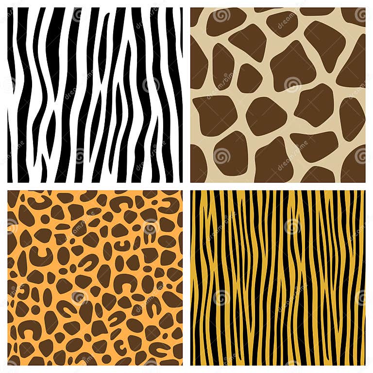 Animal Fur Seamless Patterns Stock Vector - Illustration of leopard ...