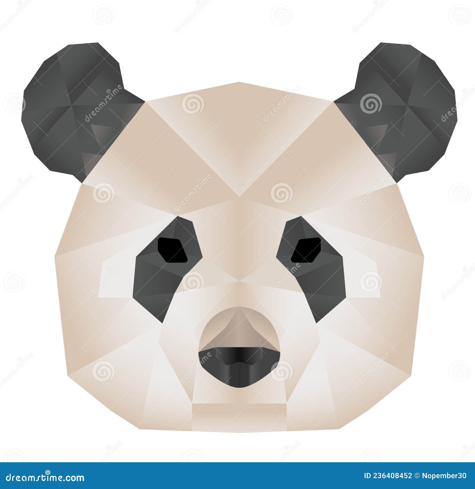 Animal geometric panda stock vector. Illustration of mascot - 236408452