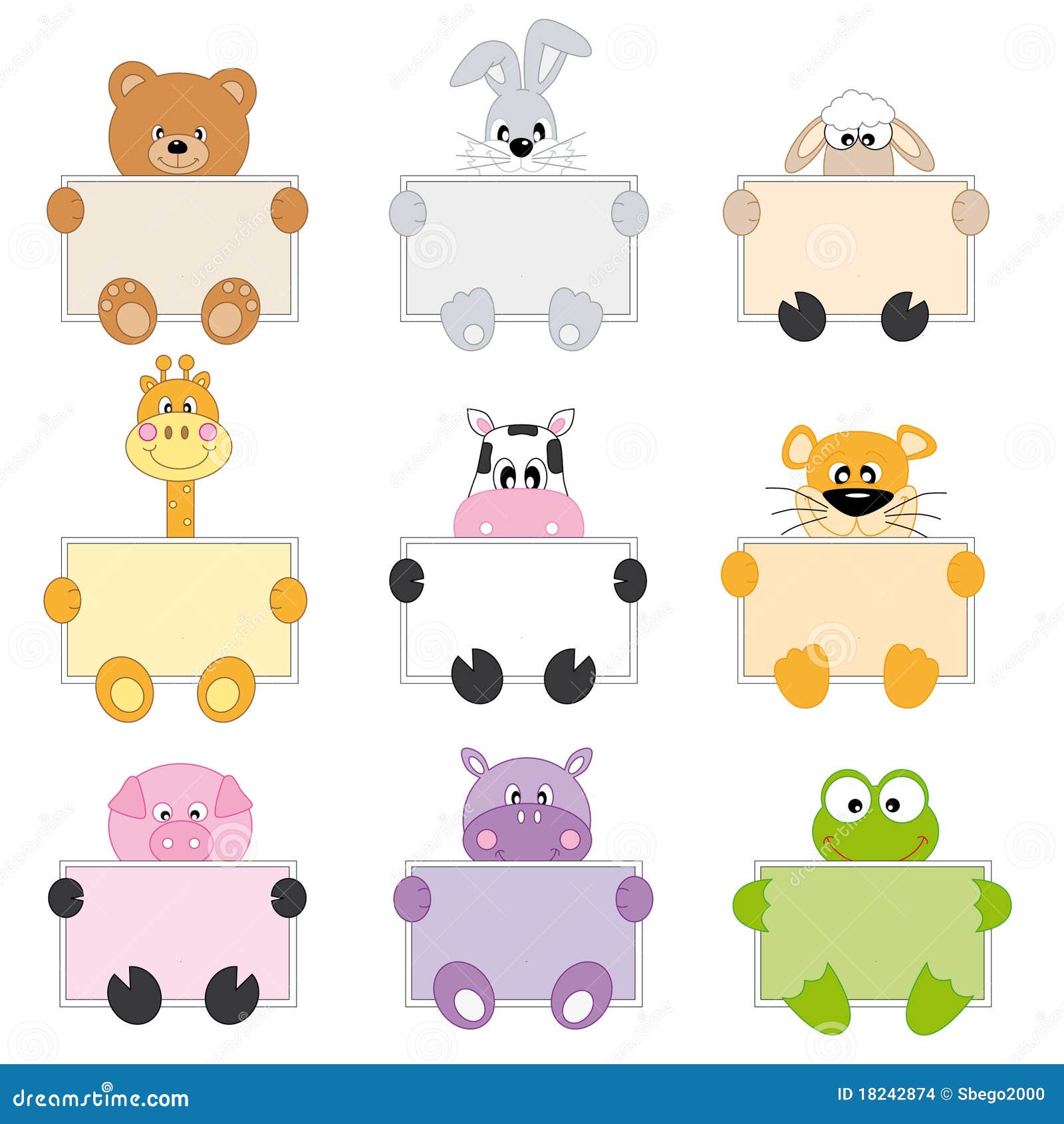 Animal greeting cards stock vector. Illustration of lion - 18242874