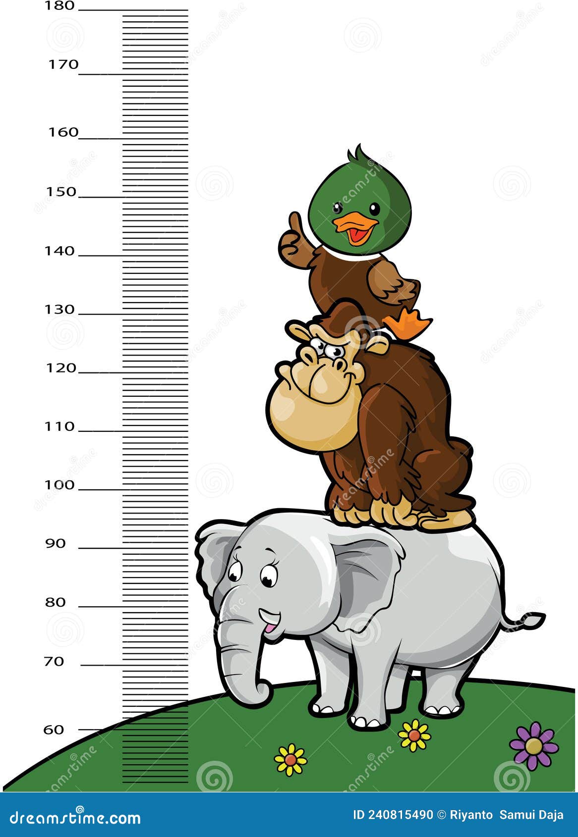 Animal Group As Ruler Color Illustration Stock Vector - Illustration of ...