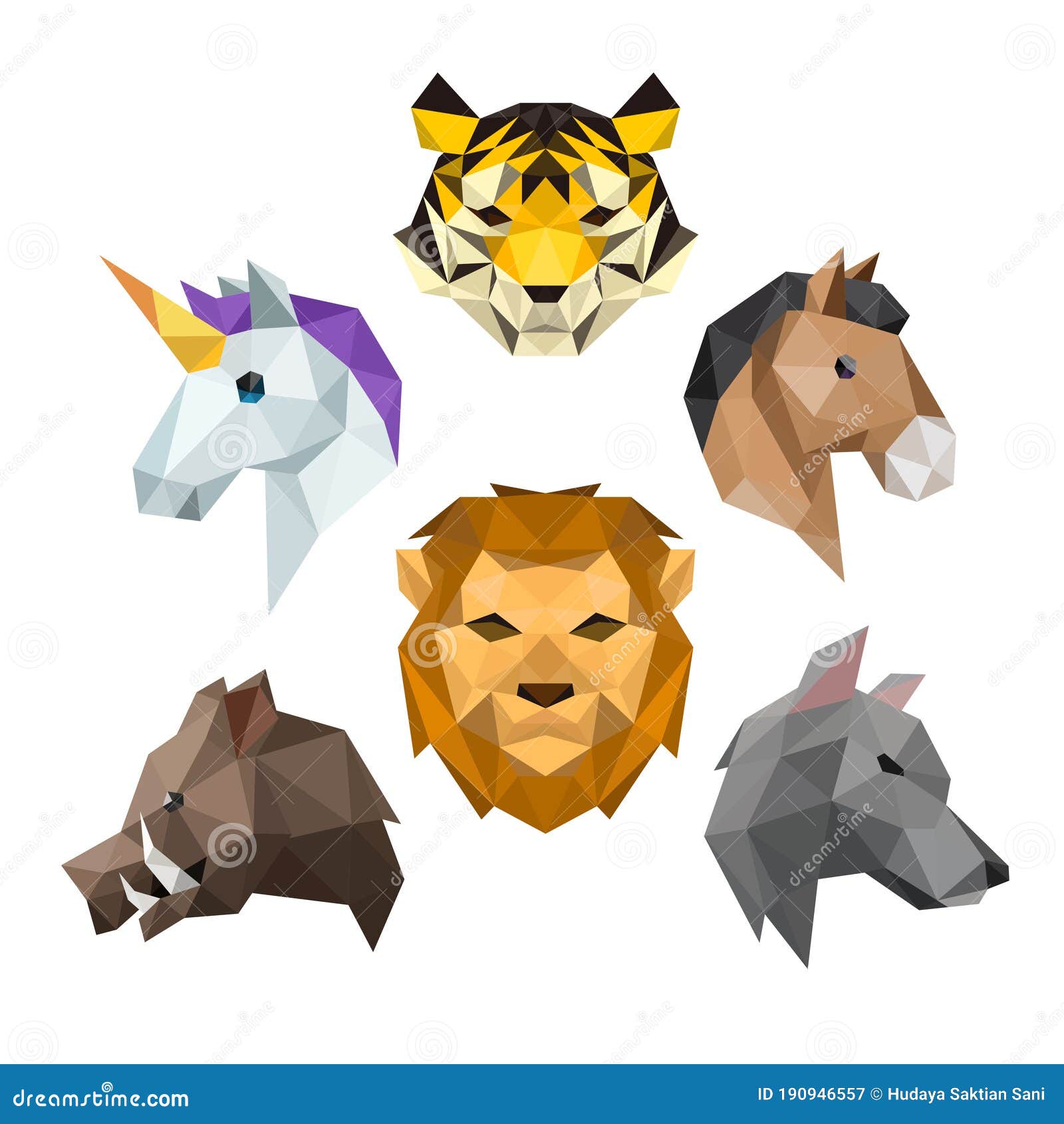 ANIMAL HEAD with POLYGONAL GEOMETRIC STYLE Stock Vector - Illustration ...