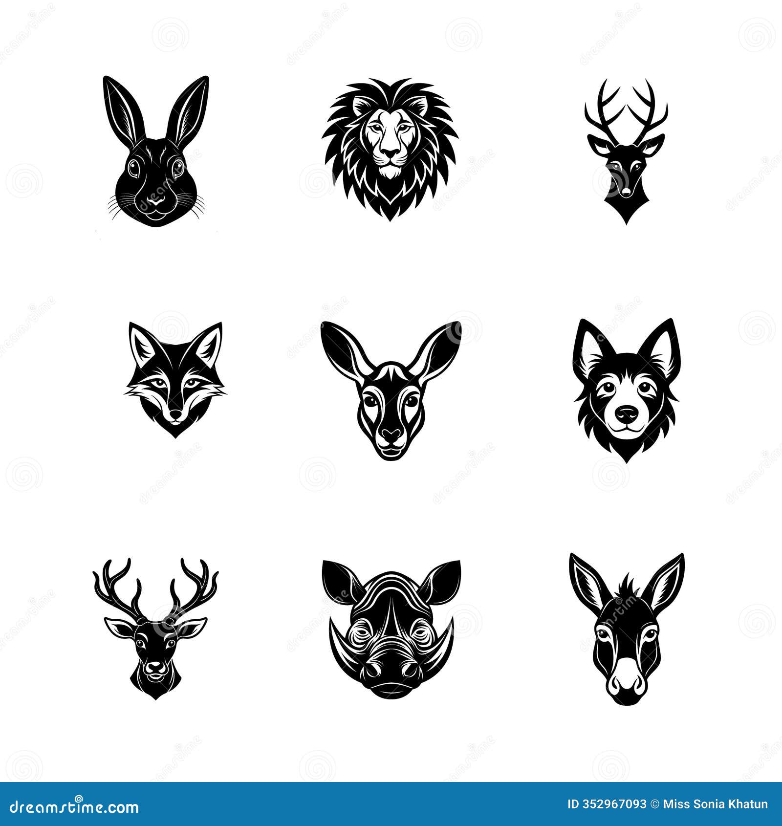Animal Head Vector Art Design Stock Illustration - Illustration of icon ...