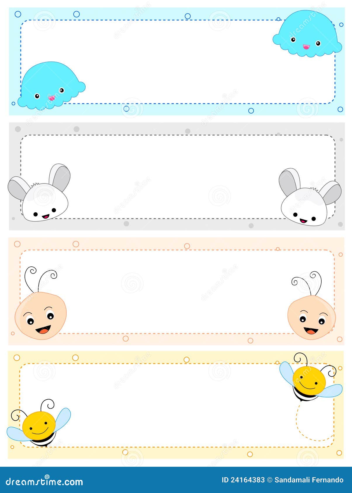 Animal headers stock vector. Illustration of cards, colored - 24164383