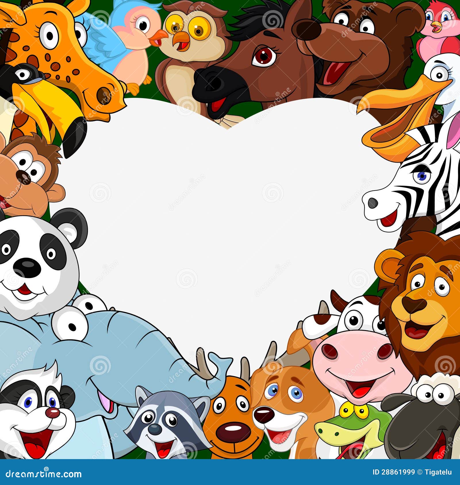 Animal with heart shape stock vector. Illustration of design - 28861999