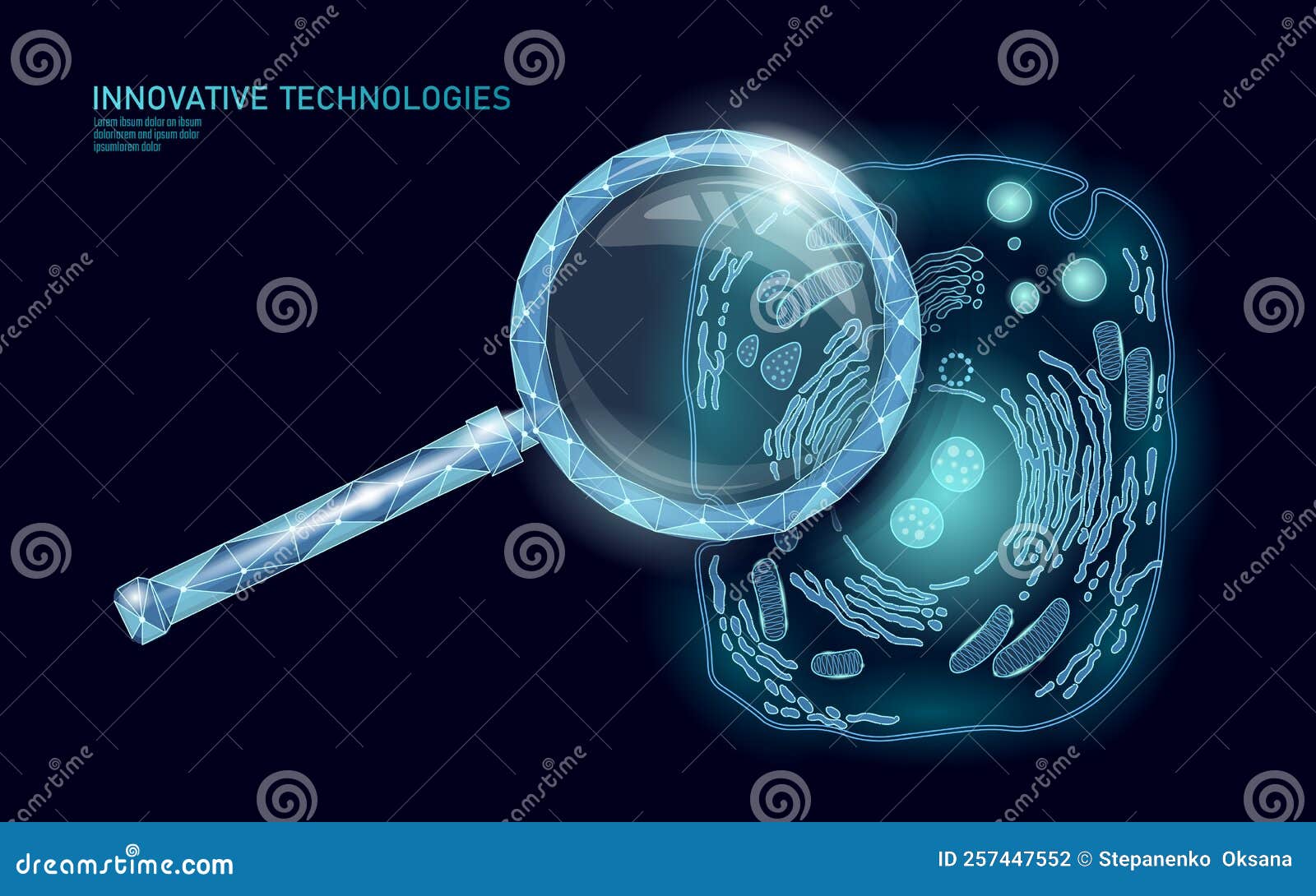 Animal Human Cell Structure Educational Science. Microscope 3d ...