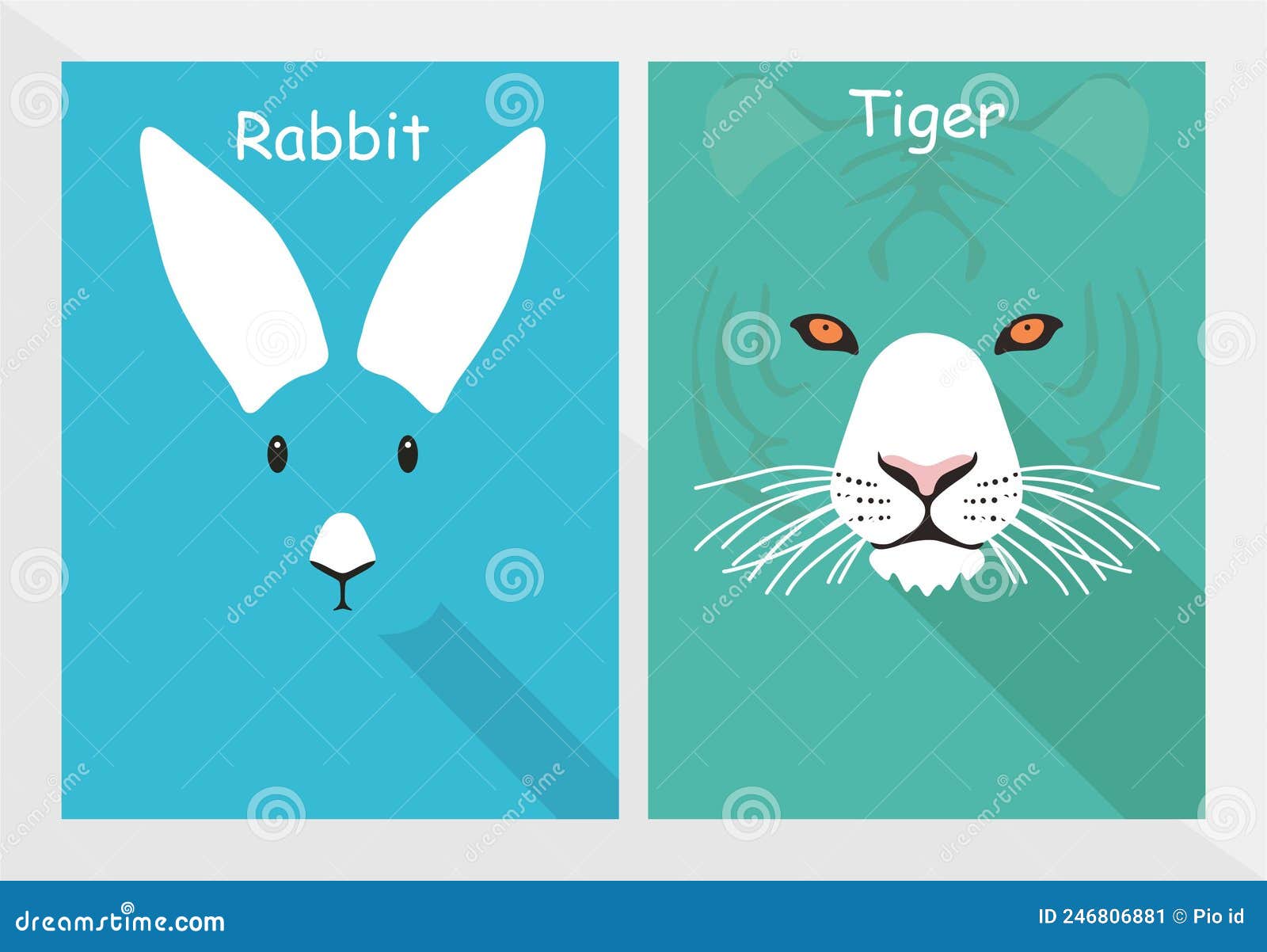 Animal Icon Rabbit and Tiger Vector Stock Vector - Illustration of size ...