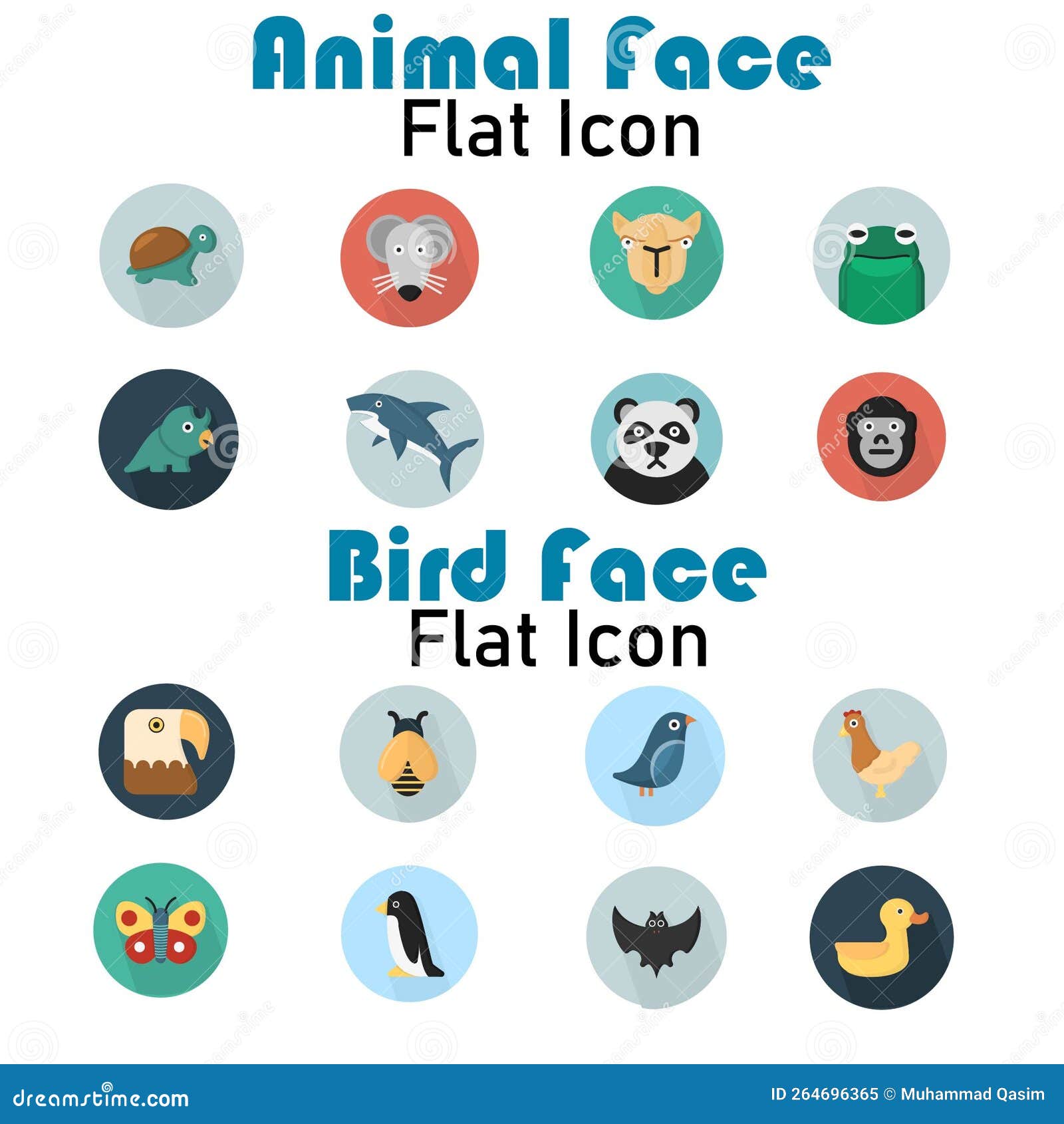 Animal Icon Set, Bird Icon Set, Flat Set Of Animal Icons, Flat Set Of ...