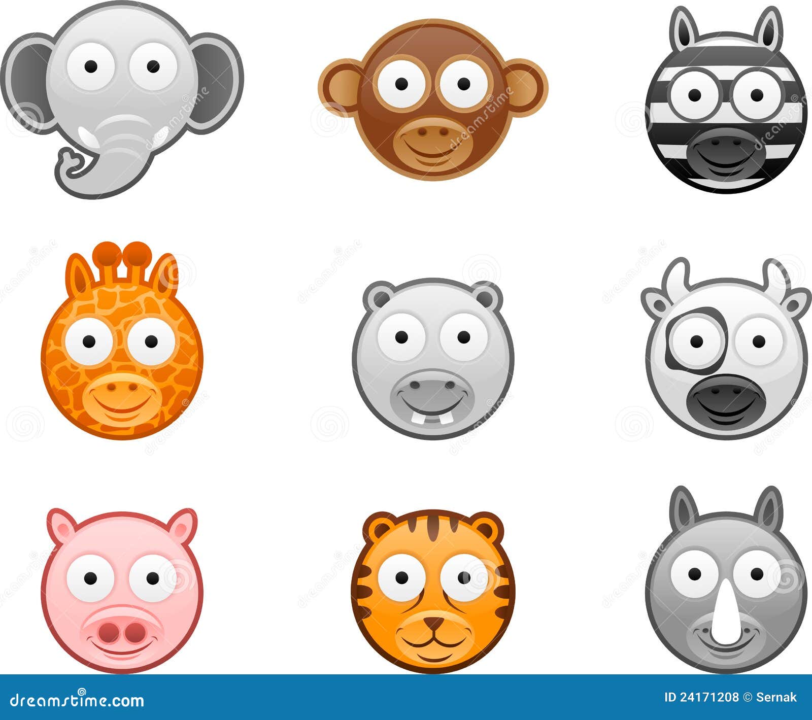 Animal icons set - 1 stock vector. Illustration of nature - 24171208