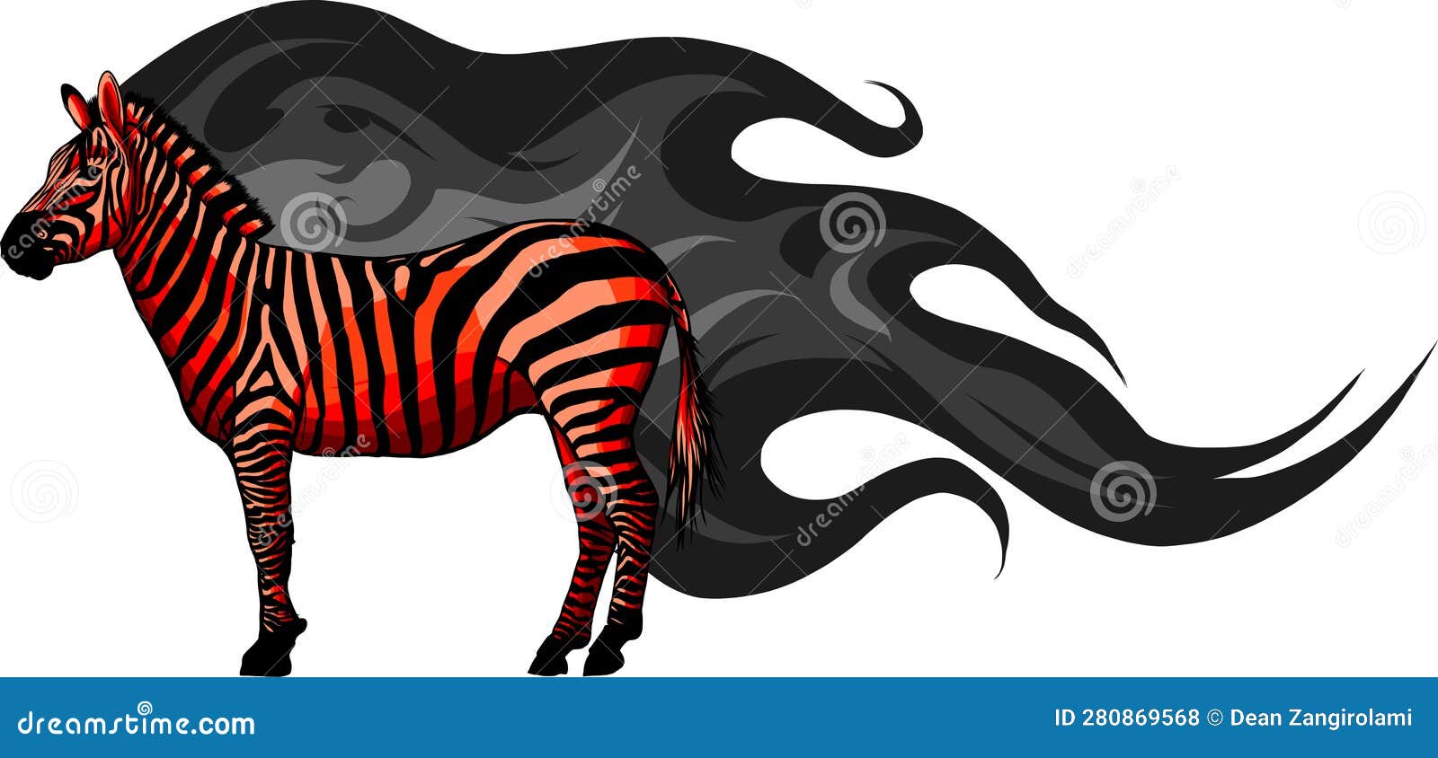 Animal Illustration of Vector Zebra with Flames Stock Vector ...