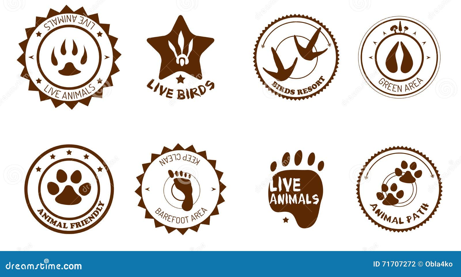 Animal labels set stock vector. Illustration of bird - 71707272