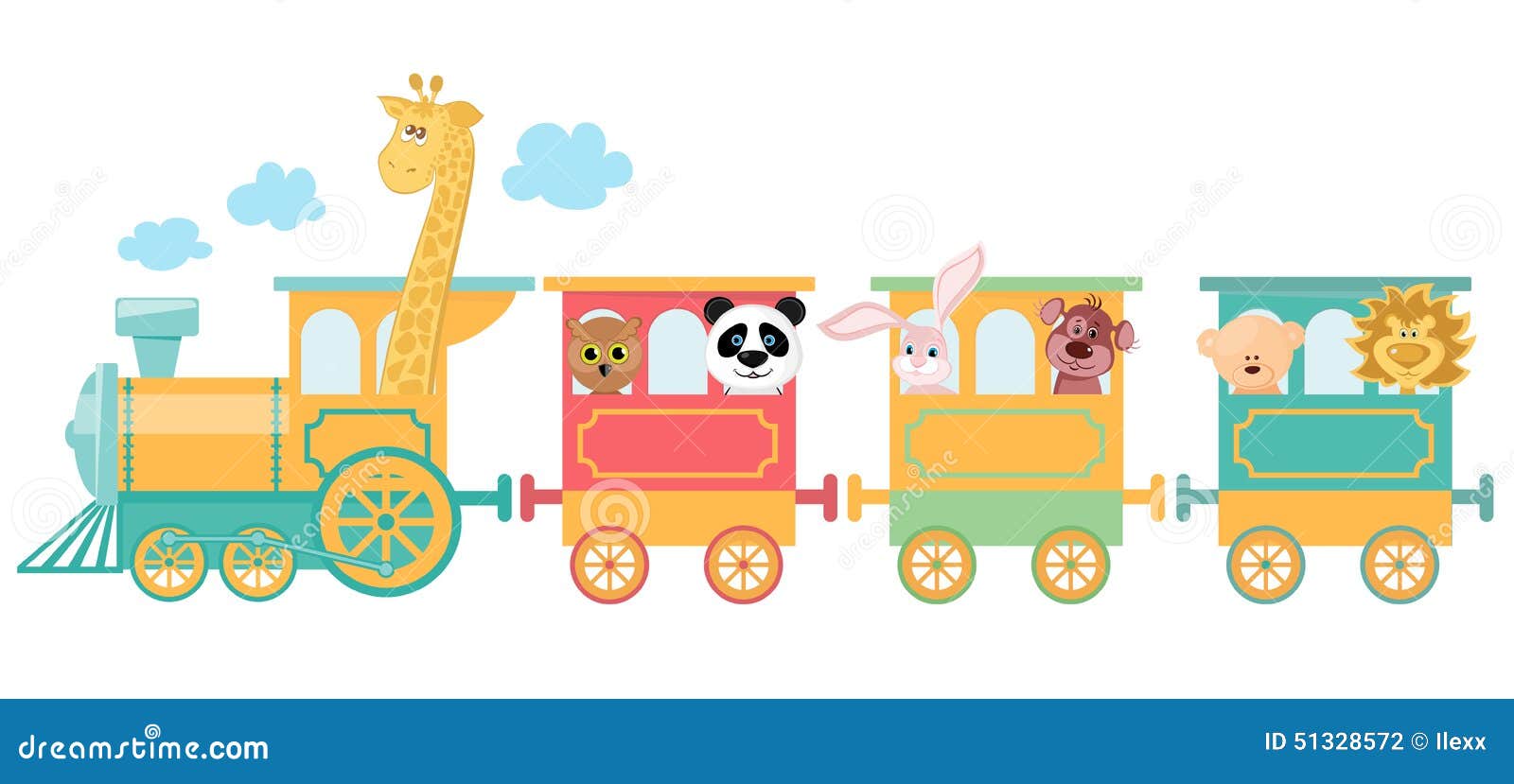 Animal lindo en el tren stock de ilustración. Ilustración de paseo ...