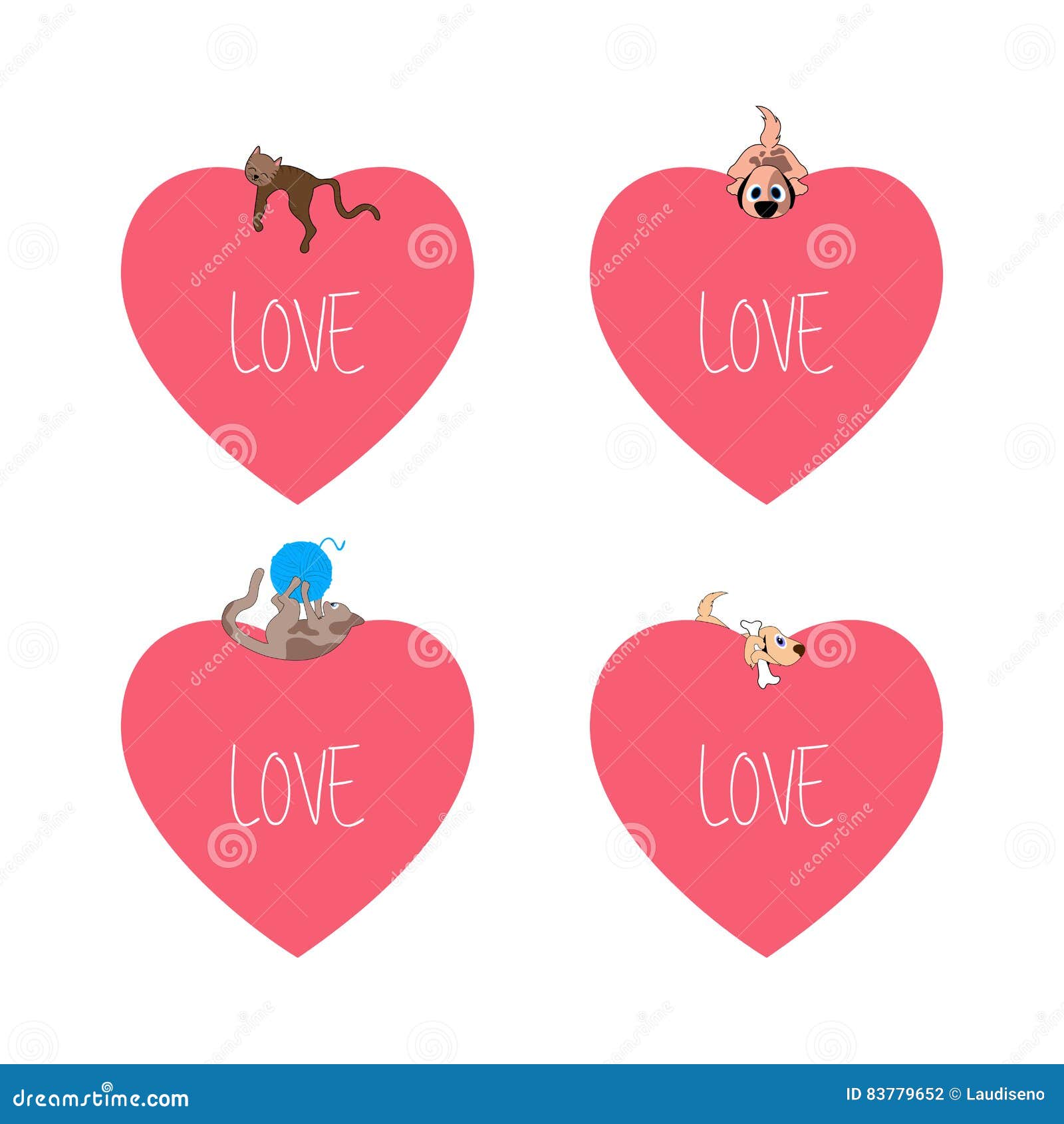 Animal love stock vector. Illustration of hand, clip - 83779652