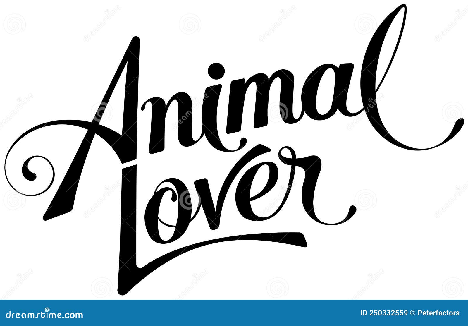 Animal Lover - Custom Calligraphy Text Stock Vector - Illustration of ...