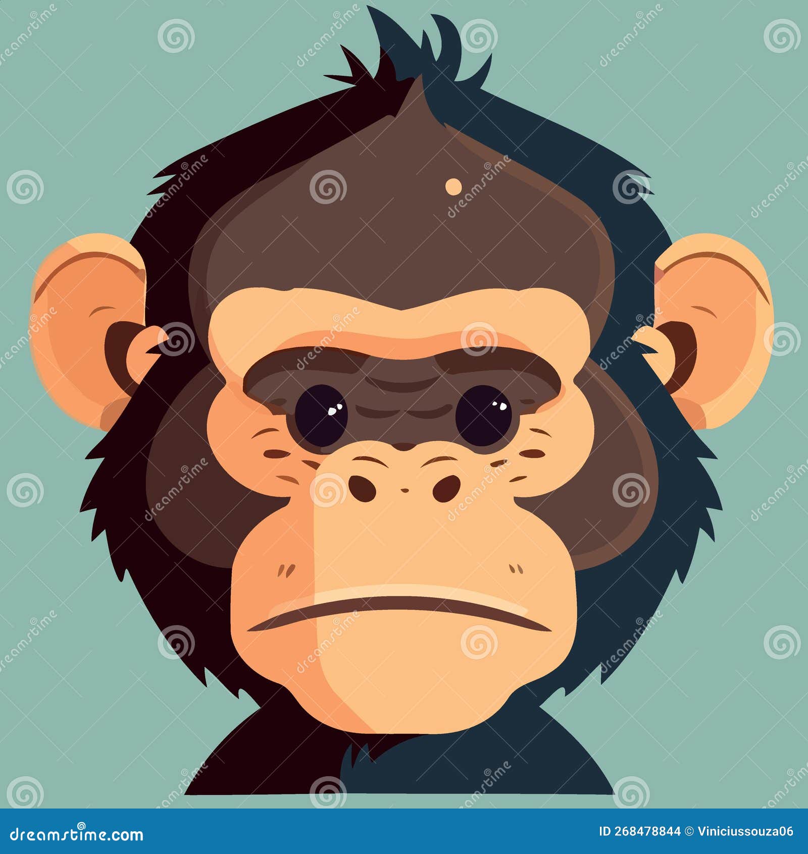 Animal Mammal Cute Primate Chimpanzee Stock Vector - Illustration of ...