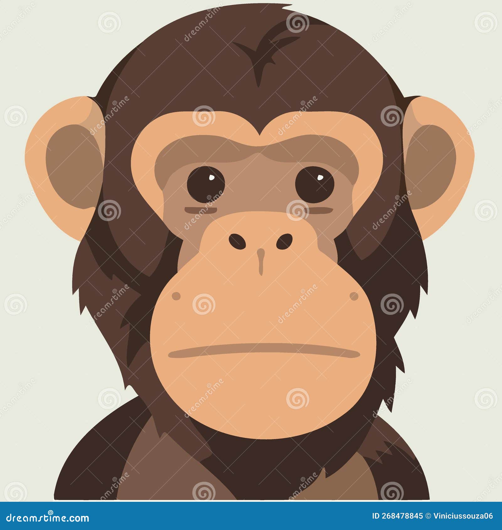Cute Primate Mascot Sitting In Tropical Rainforest Cartoon Vector ...