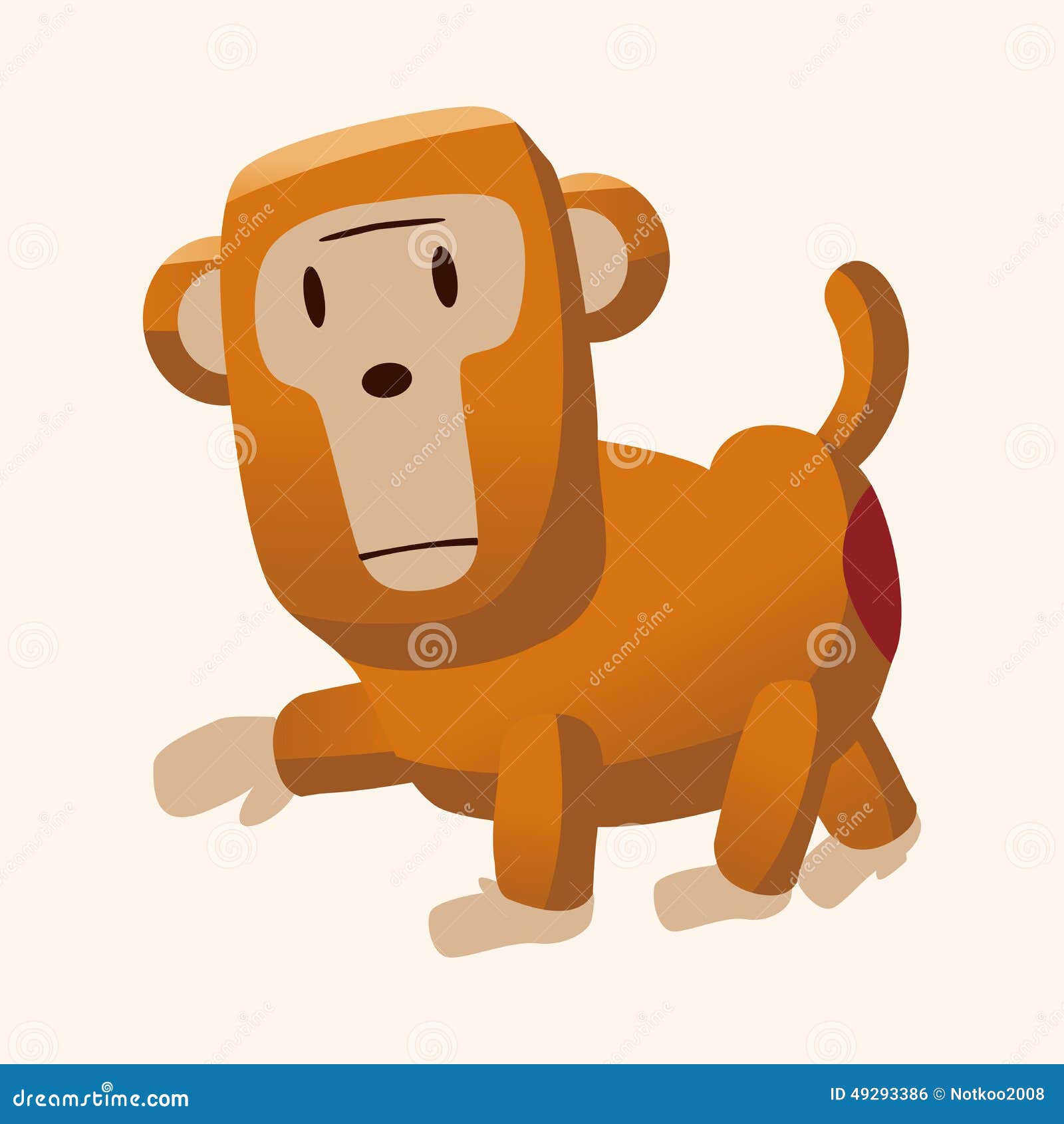 Animal Monkey Flat Icon Elements, Eps10 Stock Vector - Illustration of ...