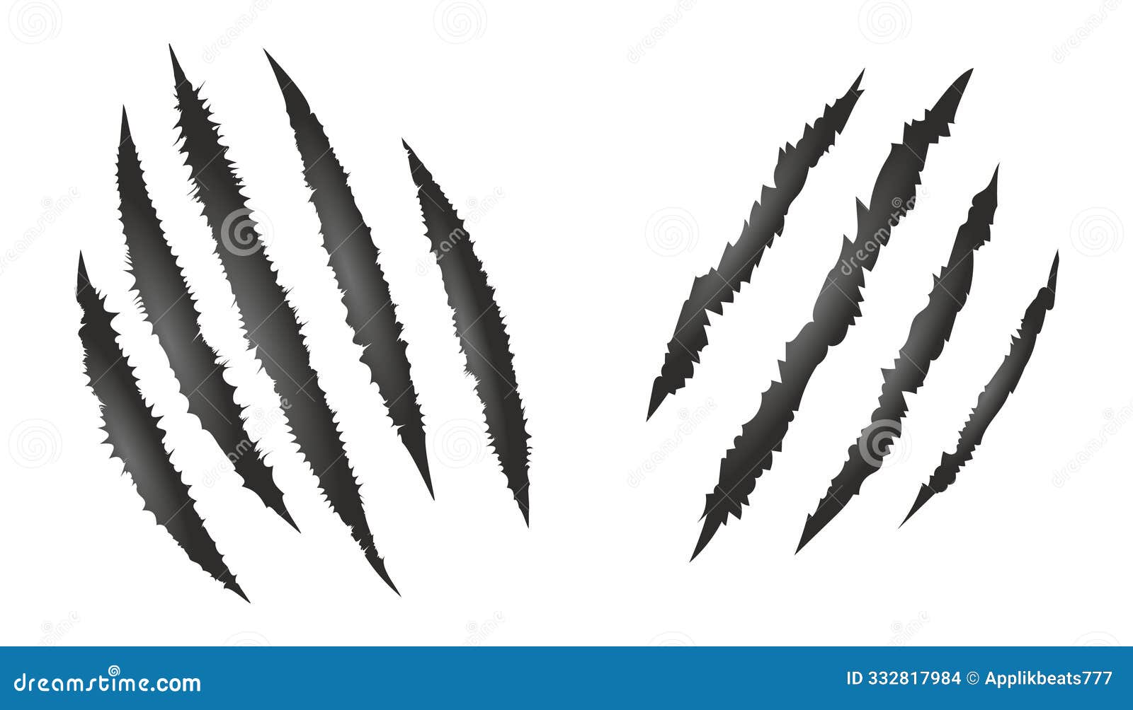 Animal or Monster Scratch Claws. Set of Claws Paw Stock Vector ...