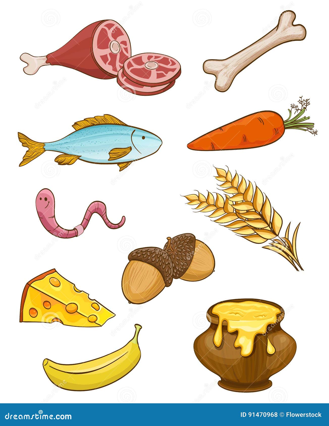 Animal natural food items stock vector. Illustration of monkey - 91470968 Animal natural food items stock vector. Illustration of monkey - 91470968