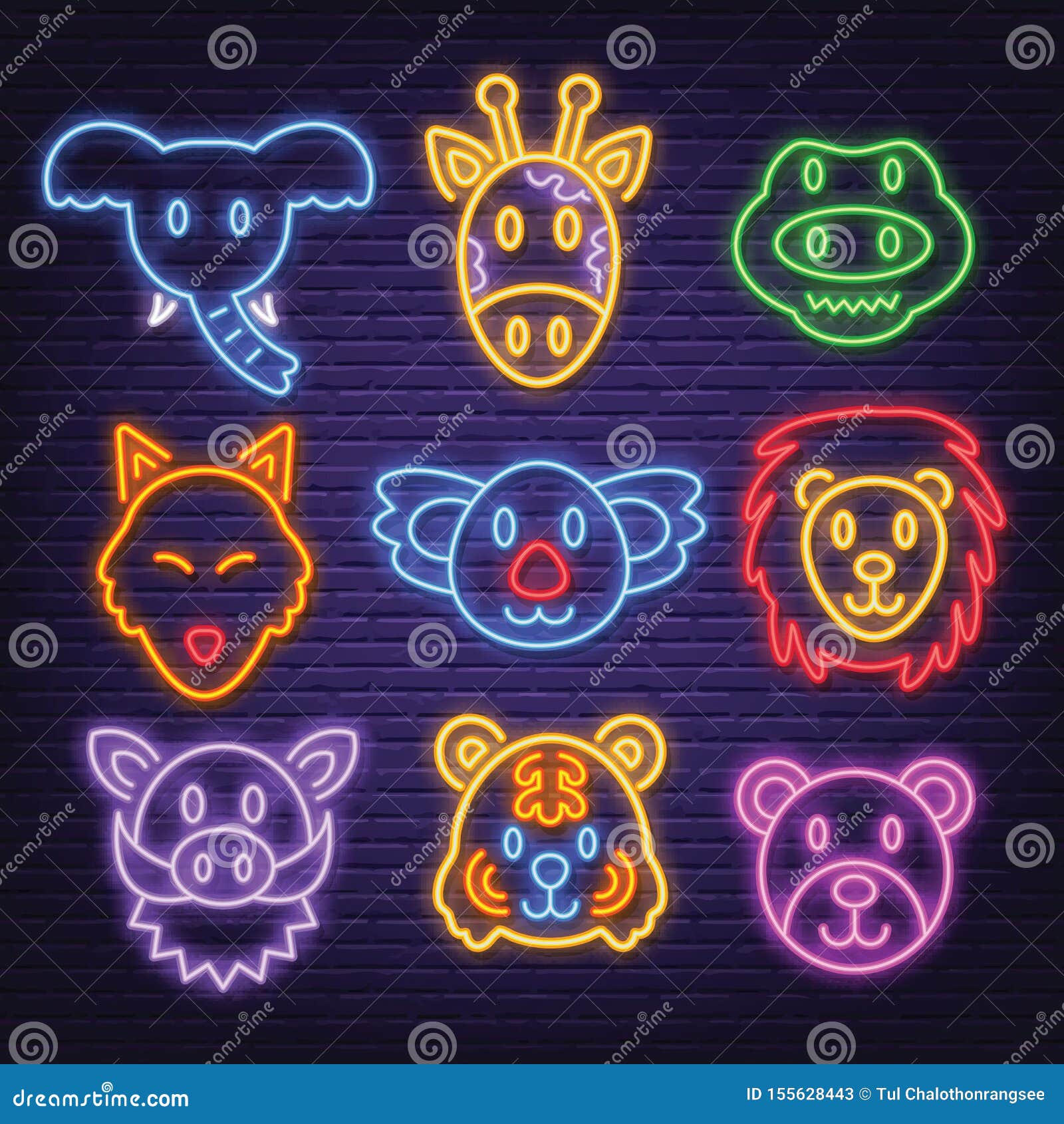 Vip Neon Icons. Night Bright Signboard, Glowing Light Banner. Neon ...