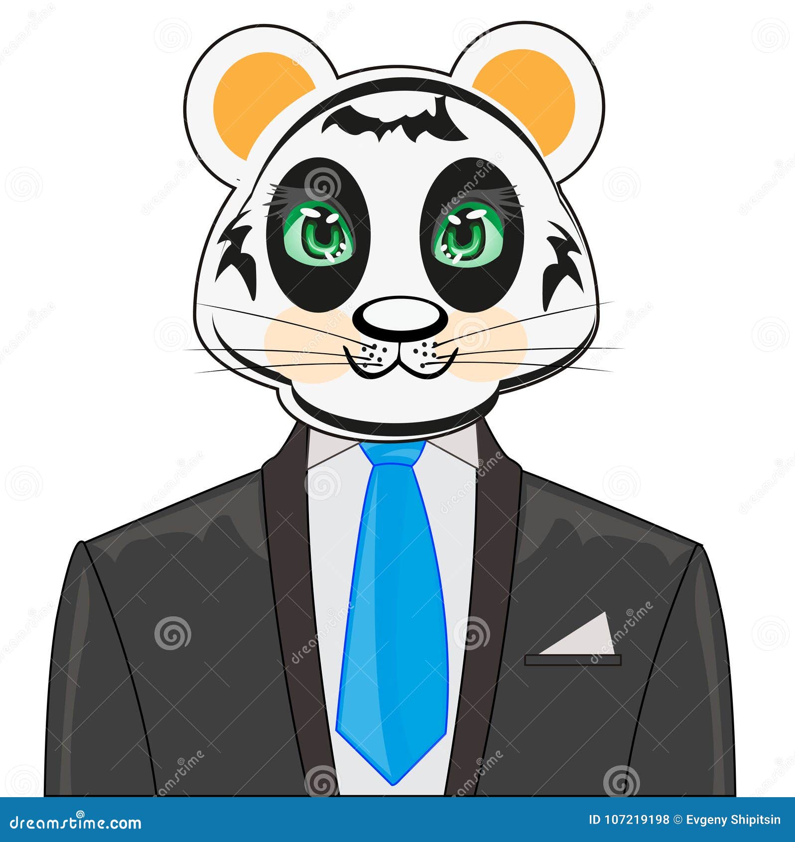 Animal panda in suit stock vector. Illustration of drawing - 107219198