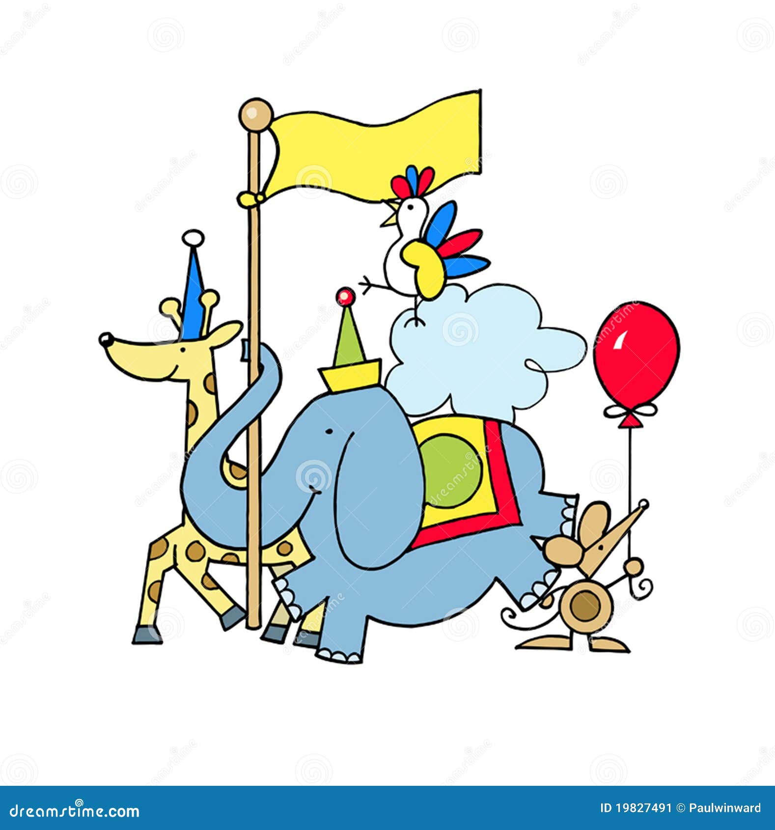 Animal Parade stock vector. Illustration of mouse, elephant - 19827491