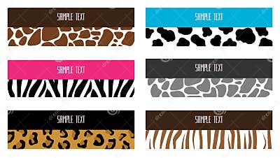 Animal pattern banners stock vector. Illustration of clipart - 15928117