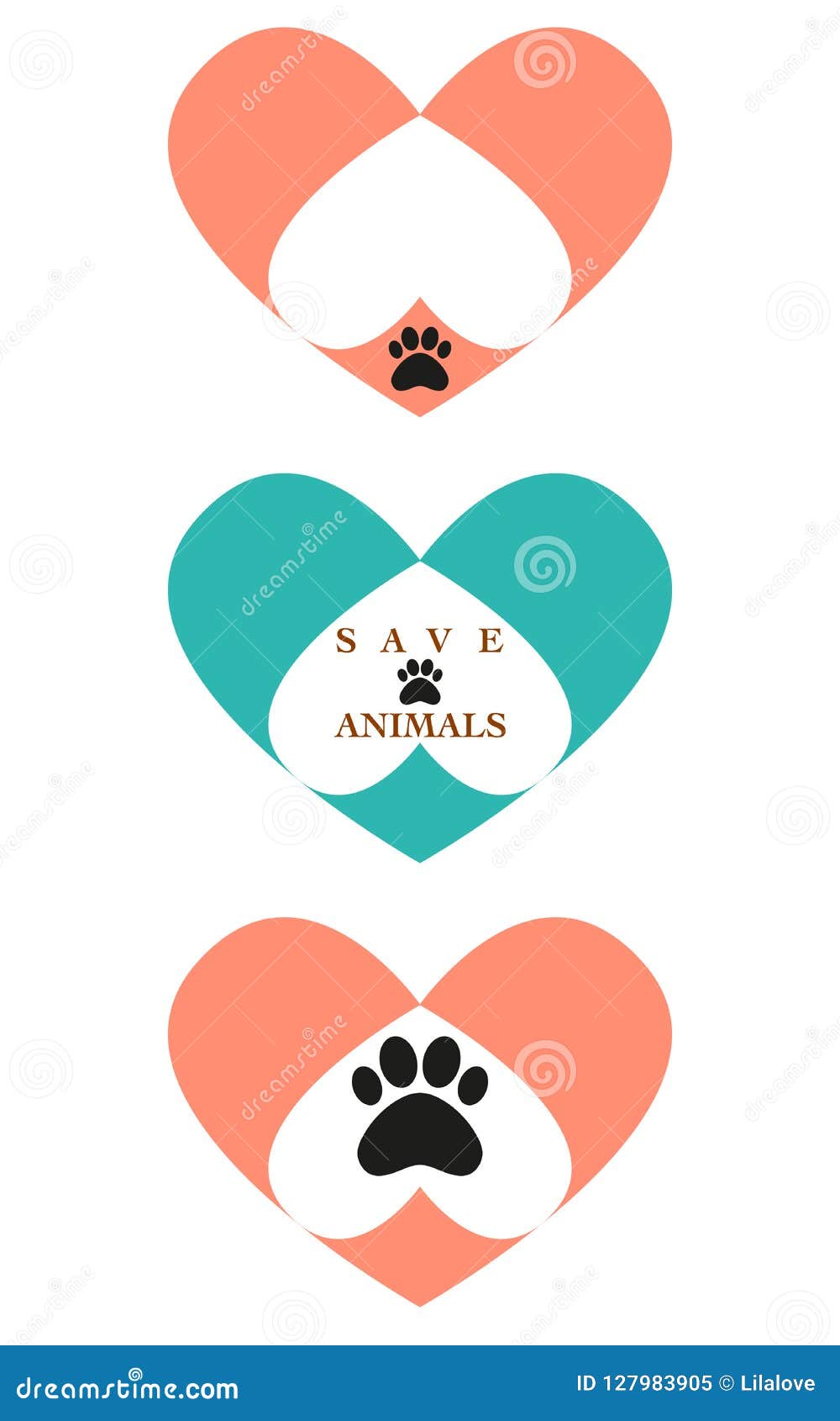 Animal Paw with Heart Icon Vector Sign Stock Vector - Illustration of ...