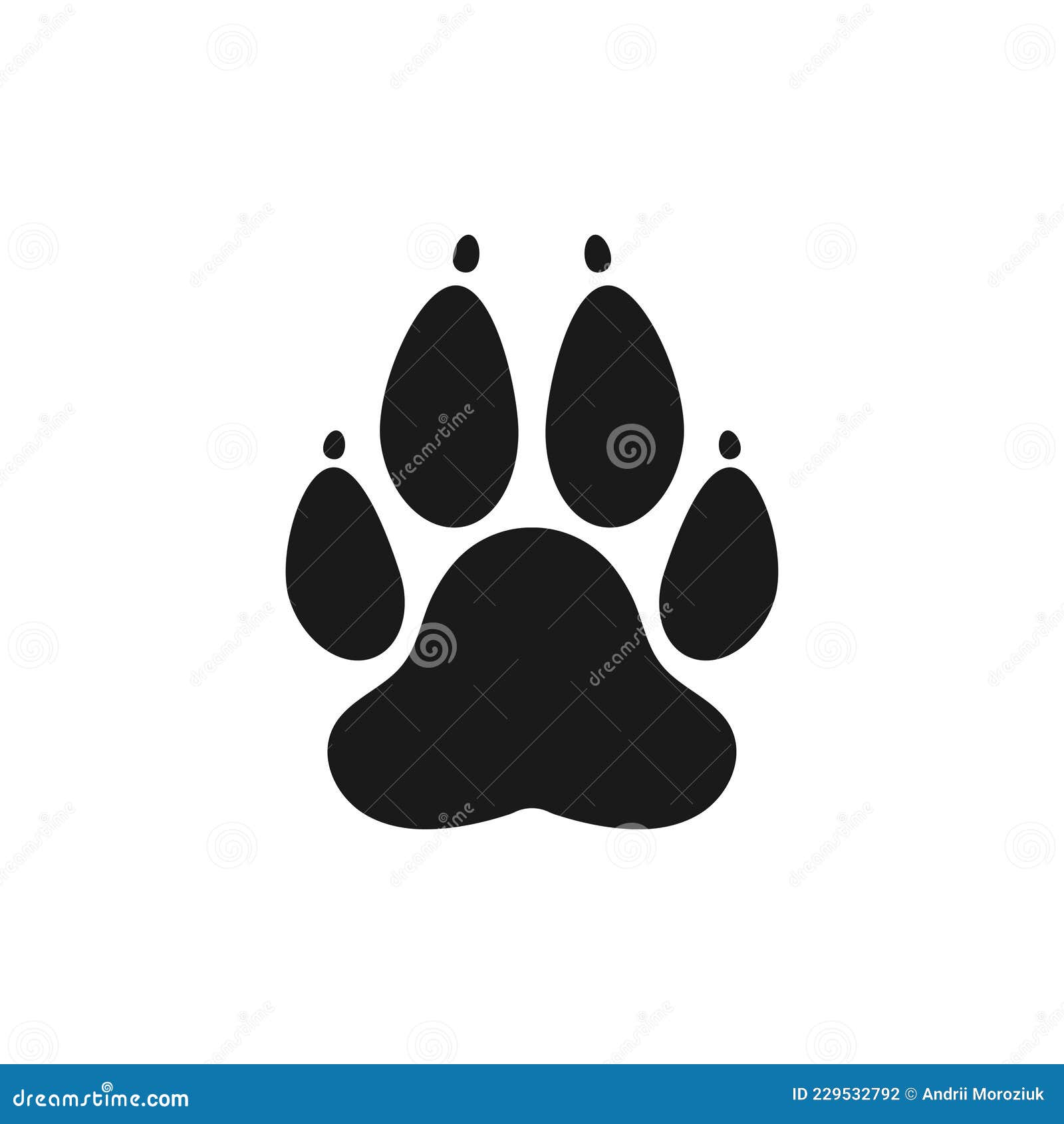 Animal Paw Icons. Flat Design Stock Illustration - Illustration of ...