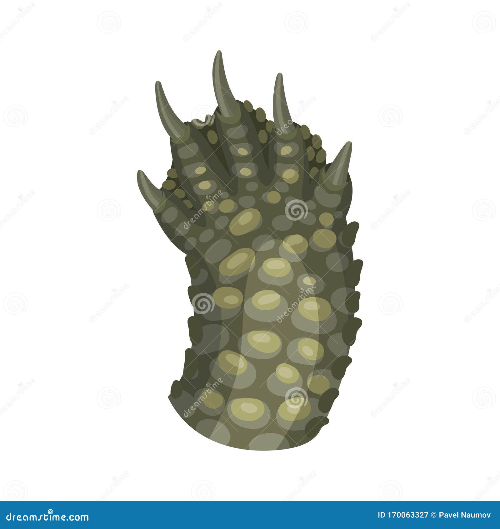 Animal Paw Isolated on White Background Vector Element. Pad with Sharp ...